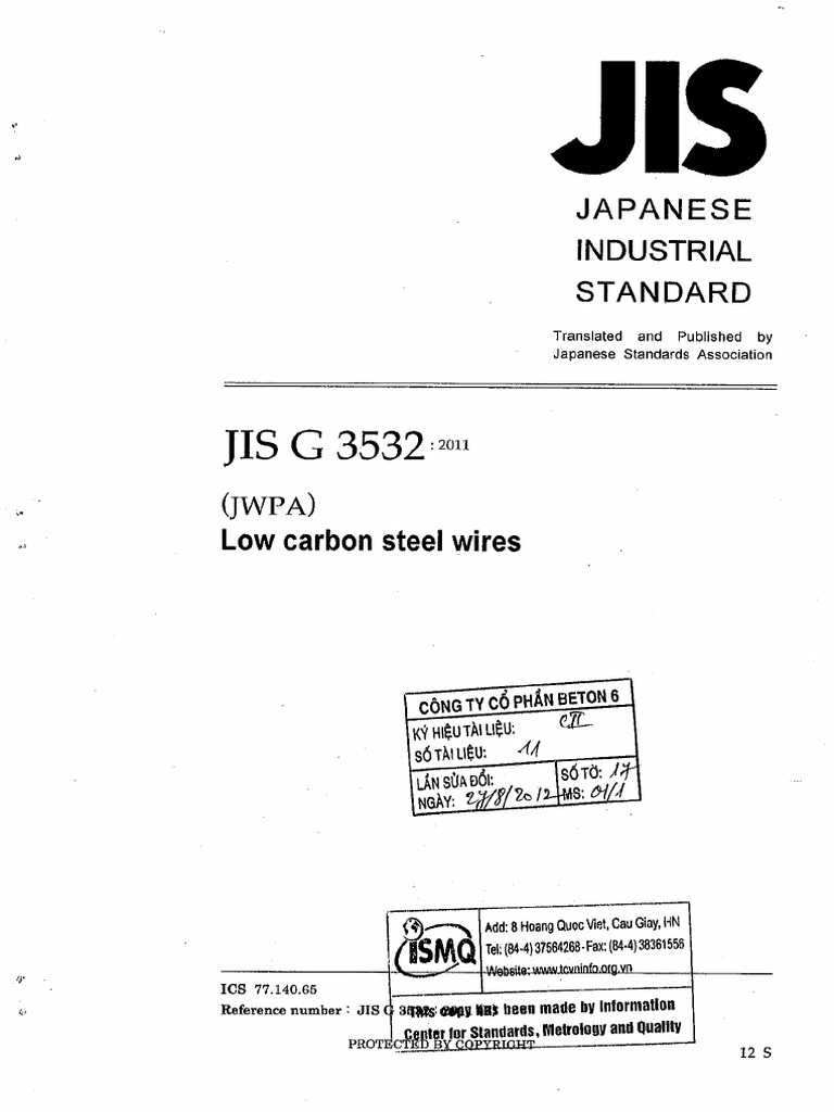 JIS-G-3532-2011-low Carbon Steel Wire PDF | PDF
