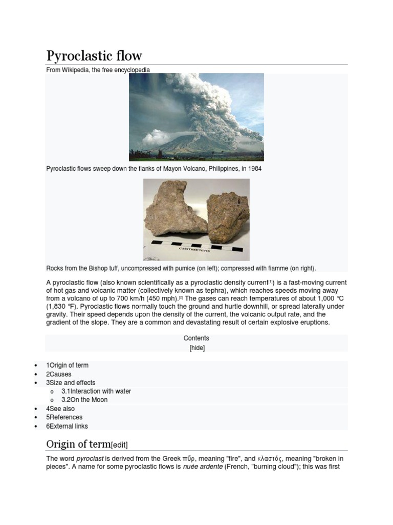 Pyroclastic Flows: Deadly Currents of Hot Gas and Rock from Volcanic ...