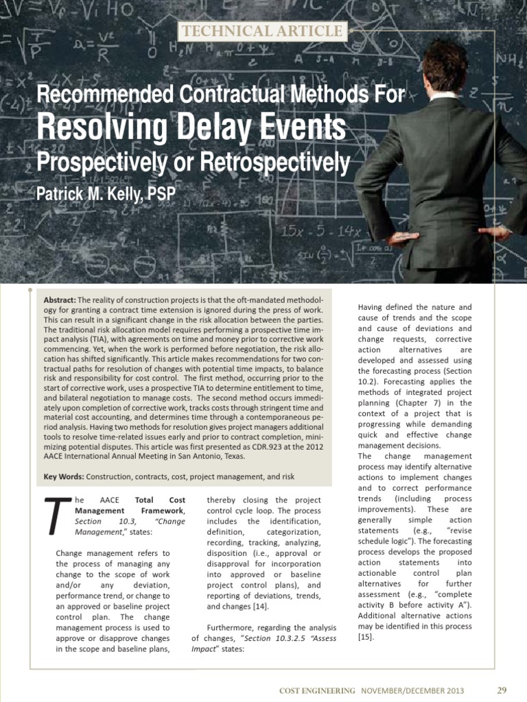 Recommended Contractual Methods For Resolving Delay Events - 22217 ...