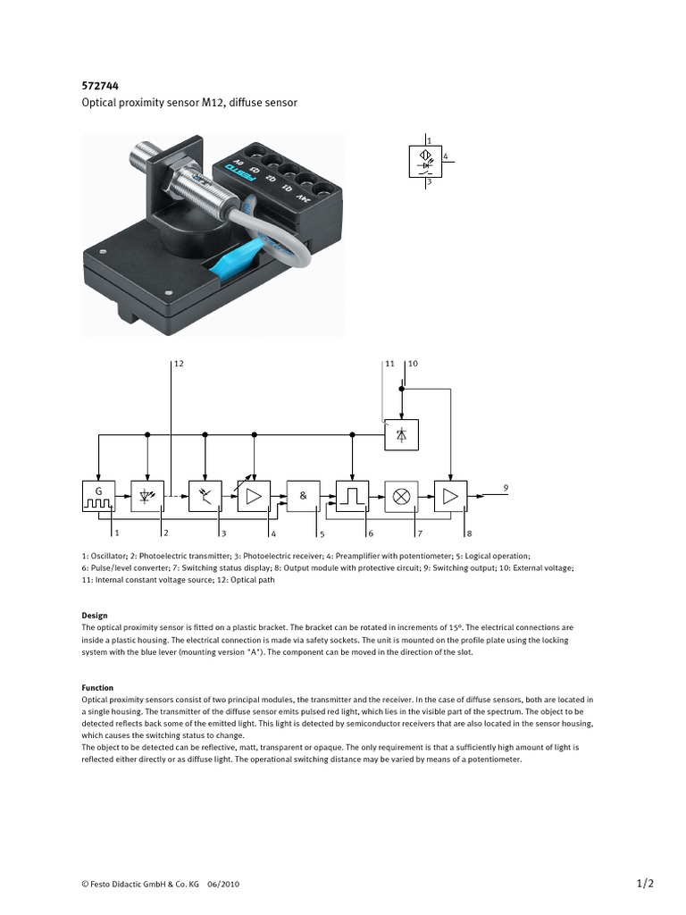 en Proximity Sensor Optical M12 | PDF | Sensor | Optics