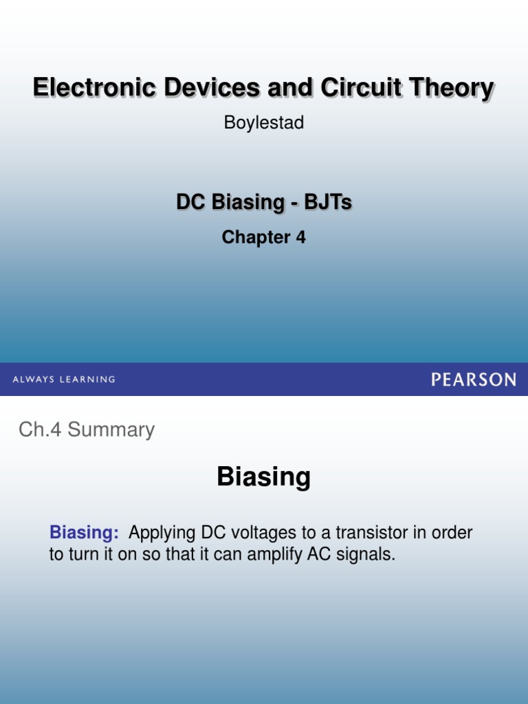 Electronic Devices and Circuit Theory: DC Biasing - Bjts | PDF ...