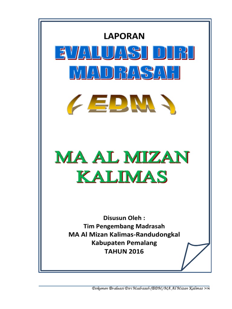 EVALUASI-DIRI-MADRASAH-. Al Mizan | PDF