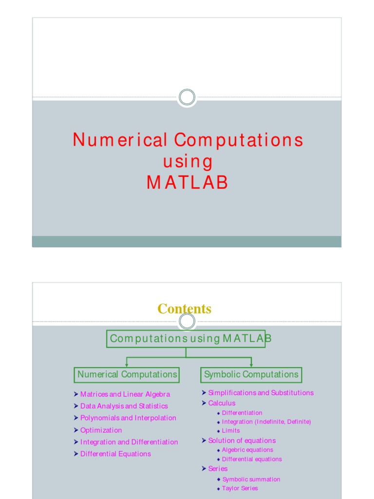 MATLAB 4 Numerical Computations | PDF | Interpolation | Matrix (Mathematics)