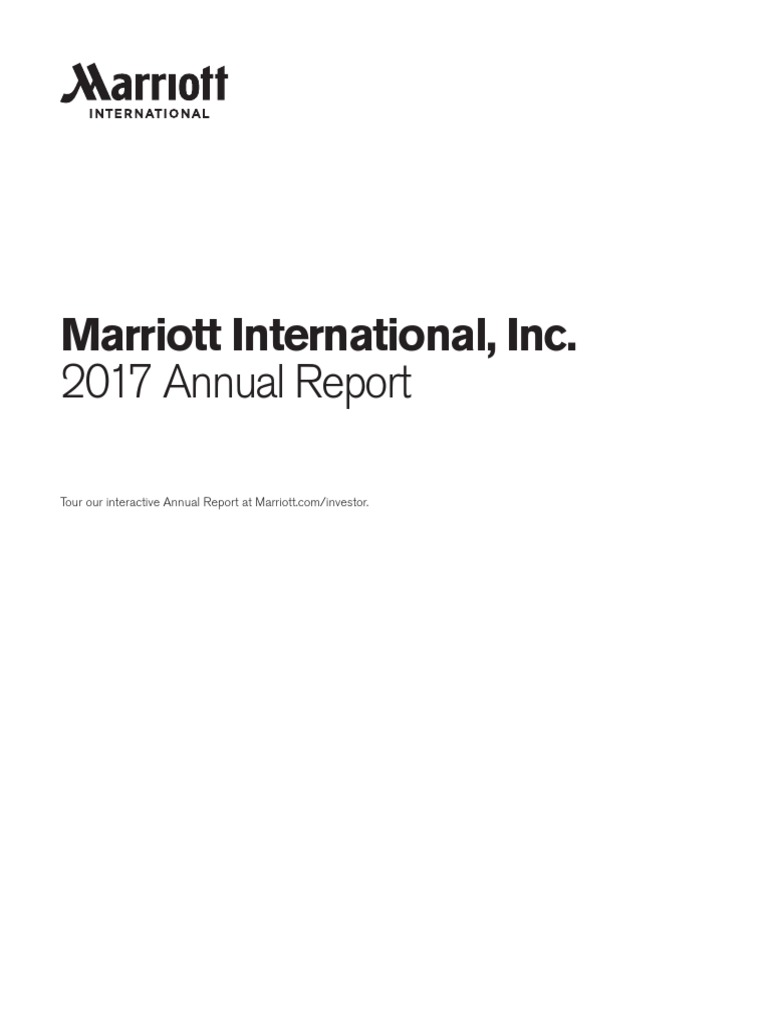 Marriott 2017 Annual Report PDF | PDF | Form 10 K | Hotel