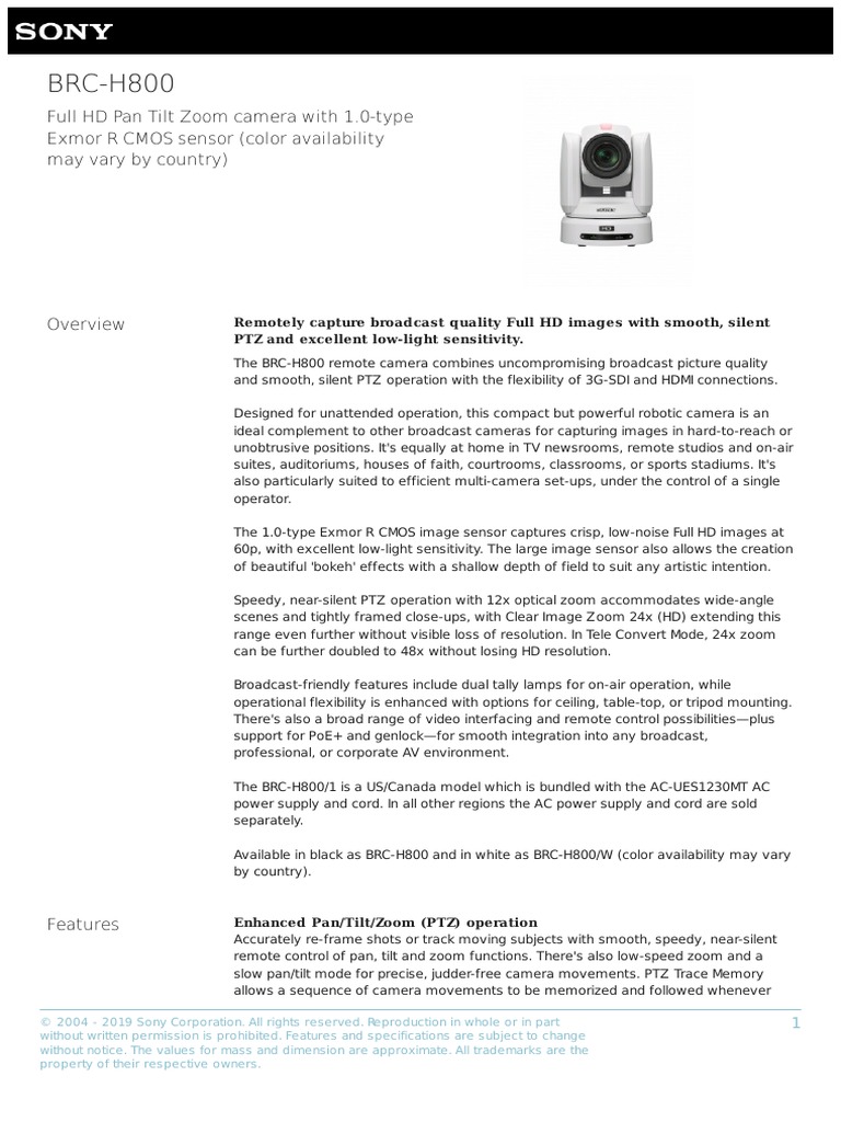 BRC H800 | PDF | Zoom Lens | Camera