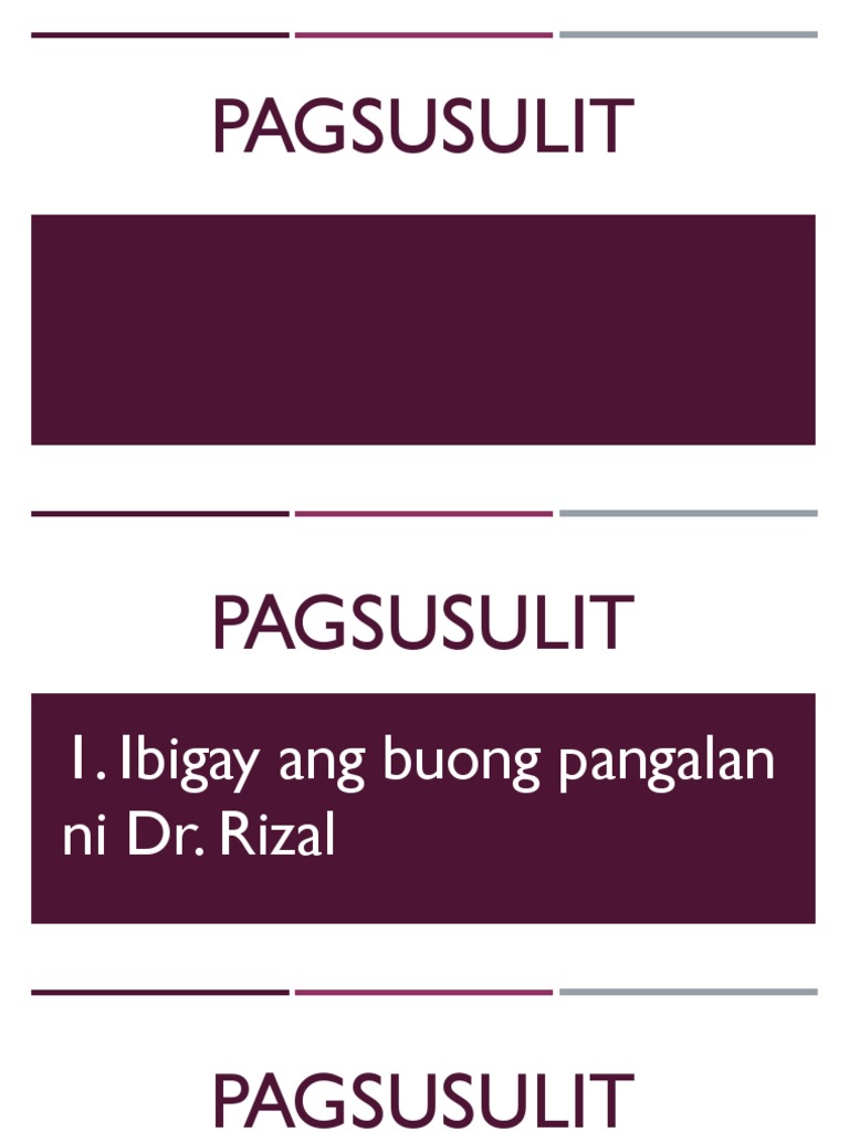 Pagsusulit El Fili | PDF