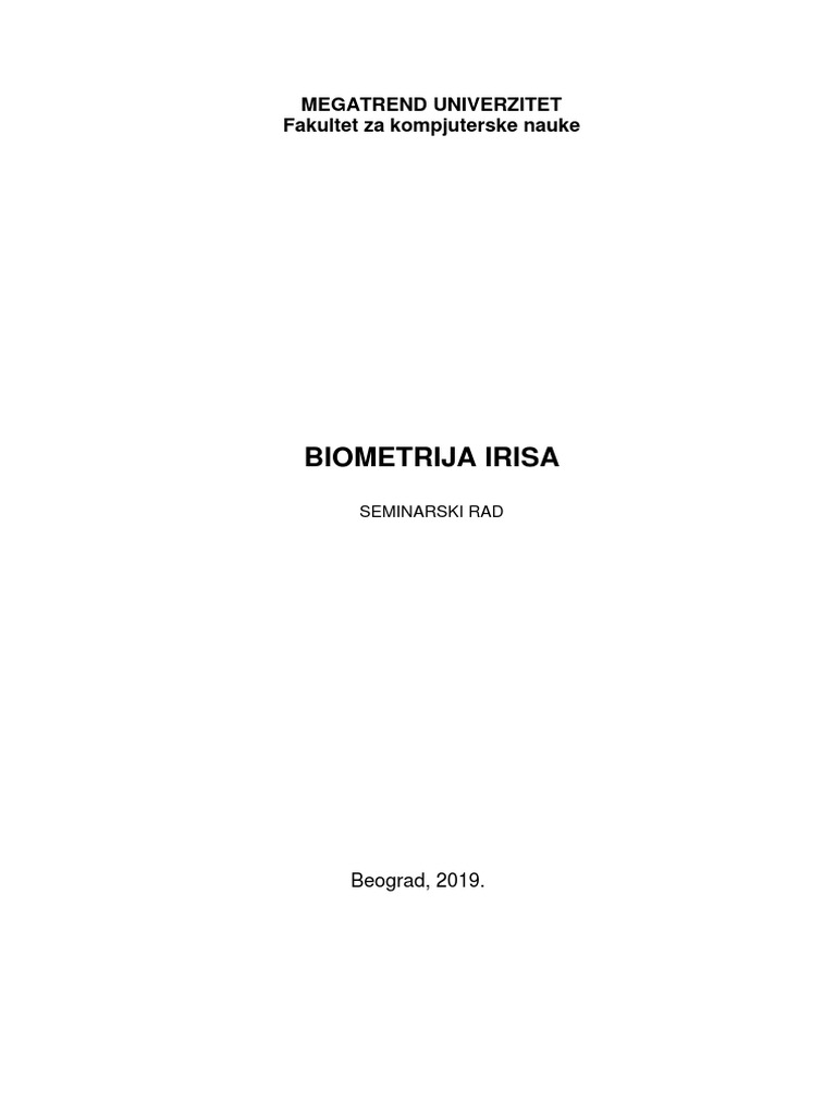 Biometrija Irisa | PDF
