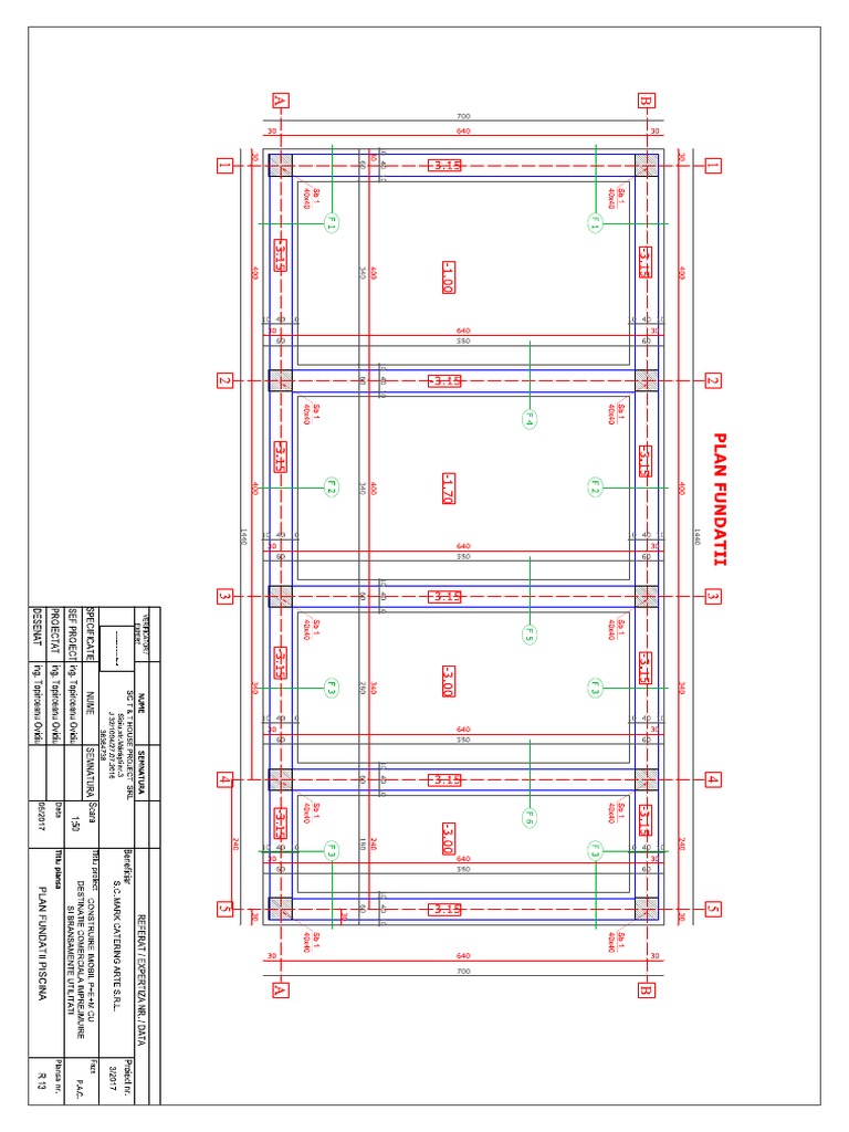 Plan Fundatii Piscina PDF | PDF