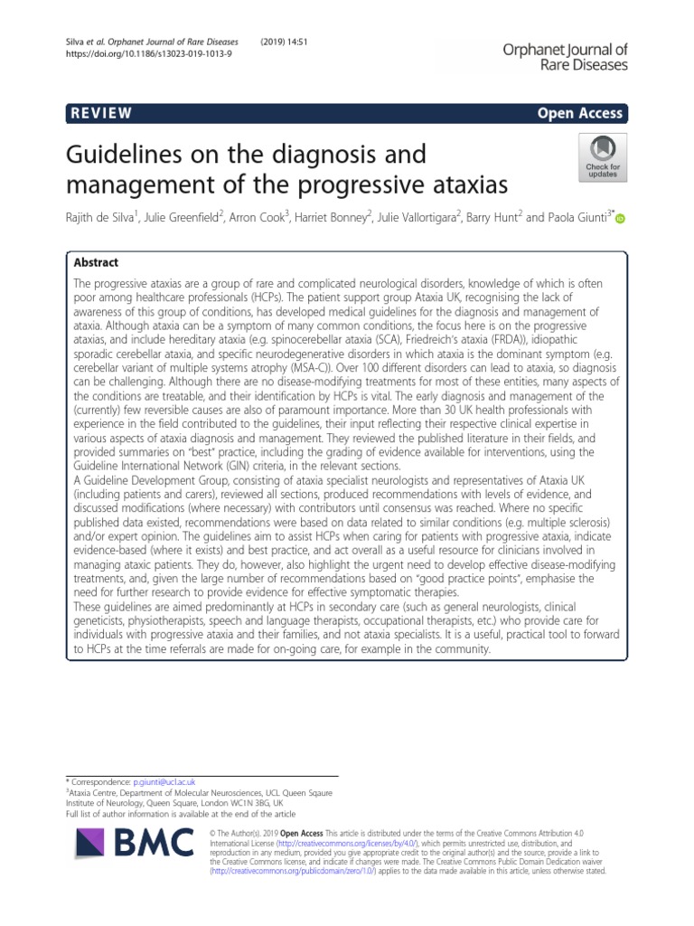 Guideline Progressive Ataxia 2019 | PDF | Evidence Based Medicine ...