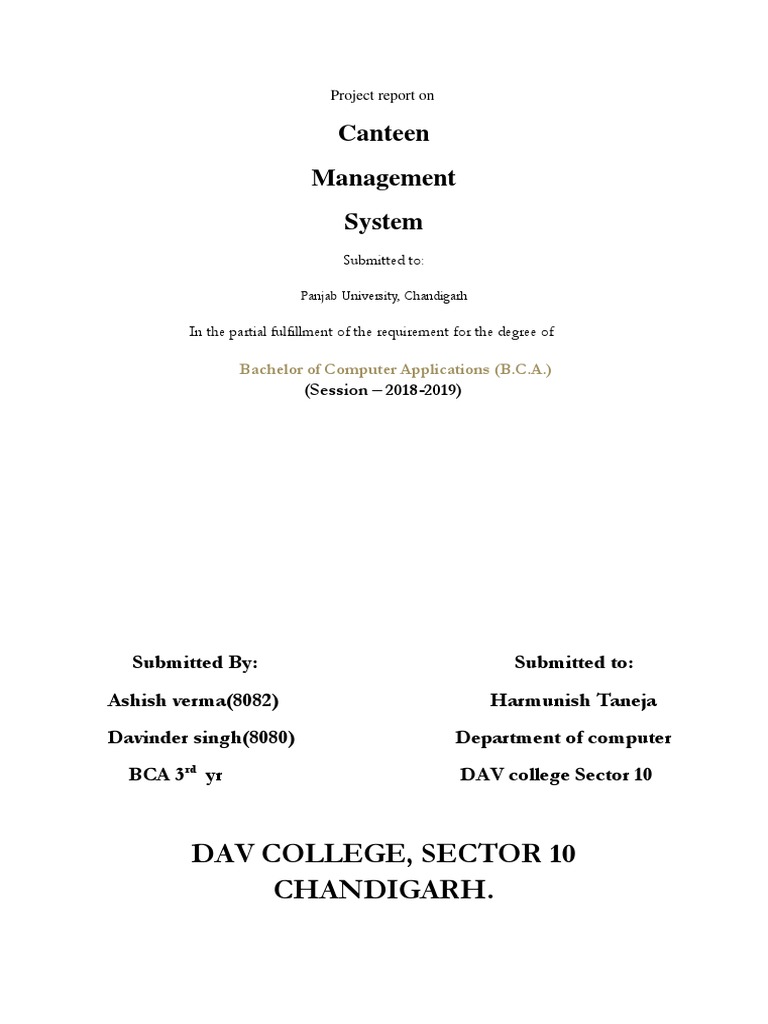 An Insightful Analysis of a Canteen Management System Project Report | PDF | Computer ...