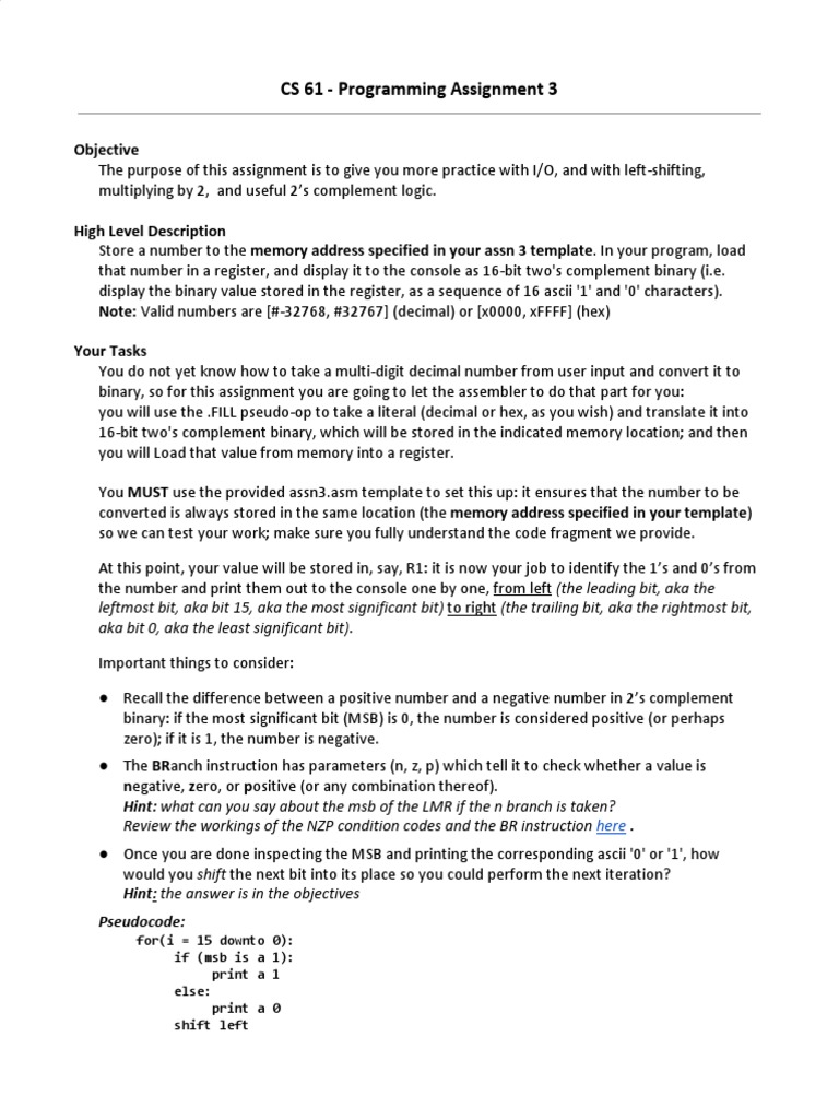 Programming Assignment 3 Pdf Areas Of Computer Science Computer Engineering