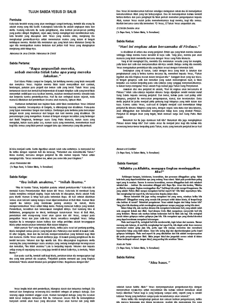 Ibadat 7 Sabda Yesus | PDF