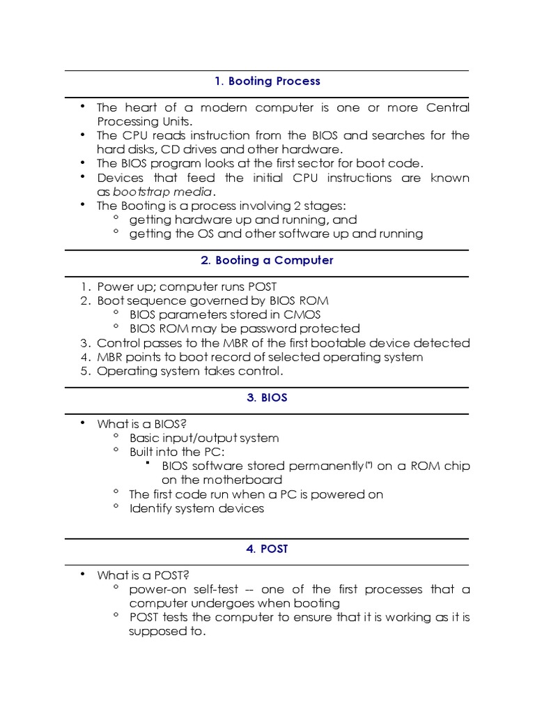 Booting Process | PDF | Bios | Booting