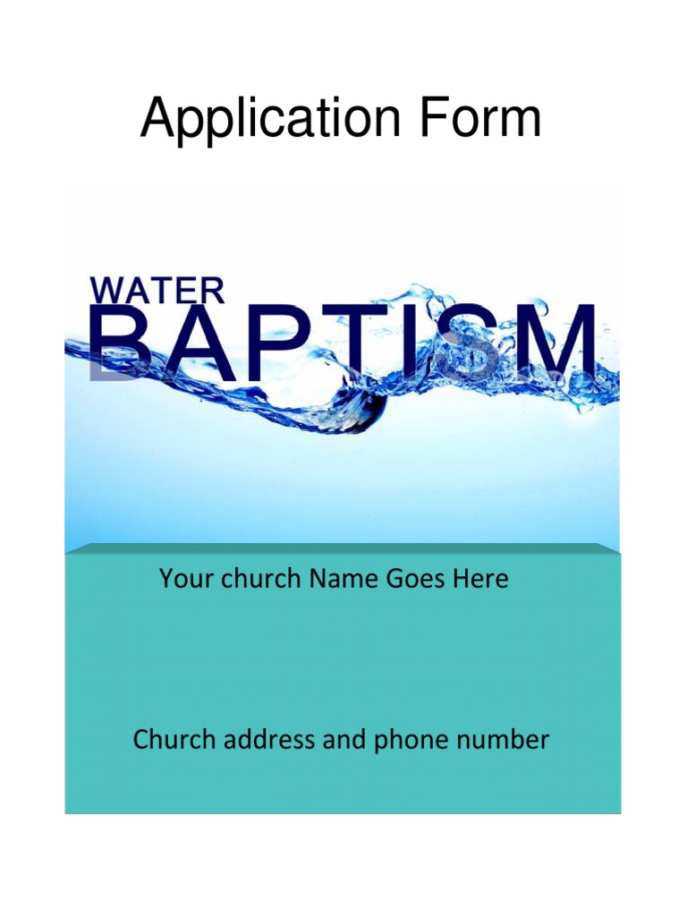 Water Baptism Application Explanation | PDF | Baptism | Confession ...