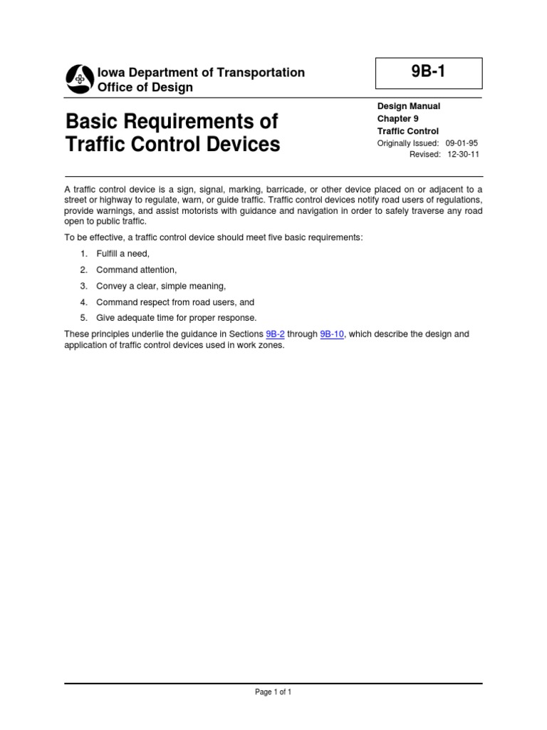 Traffic Control Device | PDF