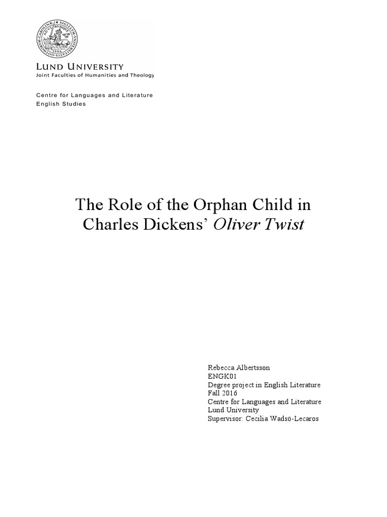 Orphanhood in Dickens' Oliver Twist | PDF | Charles Dickens | Oliver Twist