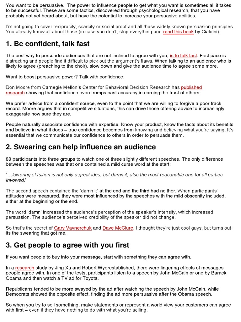 10 Unique Persuasion Tactics Explained | PDF | Persuasion