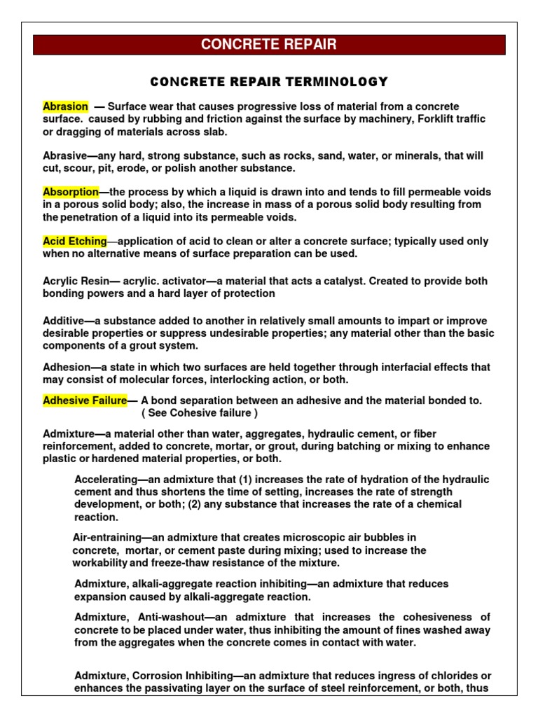 Concrete Repair | PDF | Concrete | Cement