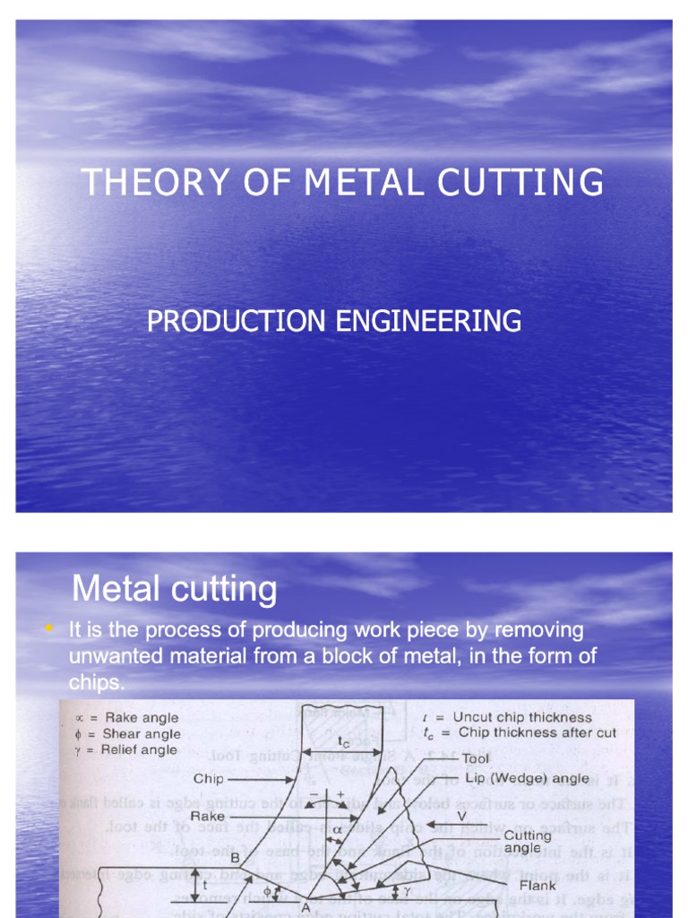 Theory of Metal Cutting | PDF | Machining | Mechanical Engineering