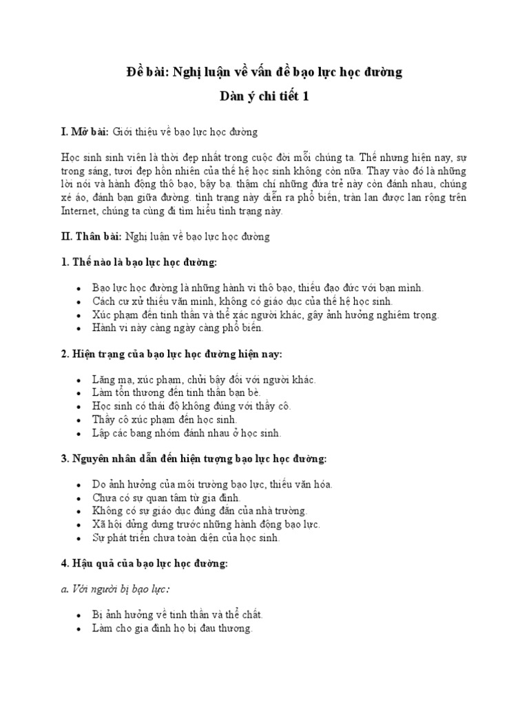 Nghi Luan Ve Van de Bao Luc Hoc Duong | PDF