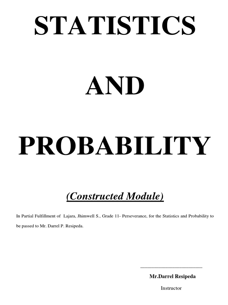 Statistics and Probability | PDF | Random Variable | Probability Distribution