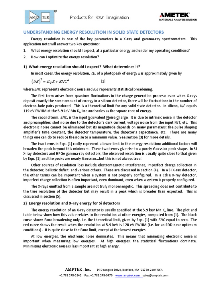 Understanding Energy Resolution | PDF | Electromagnetic Interference ...