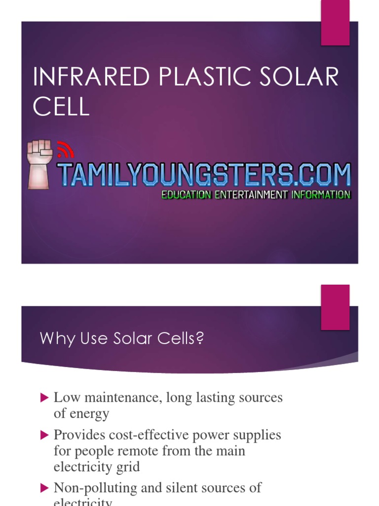 Infrared Plastic Solar Cell | PDF | Solar Cell | Alternative Energy