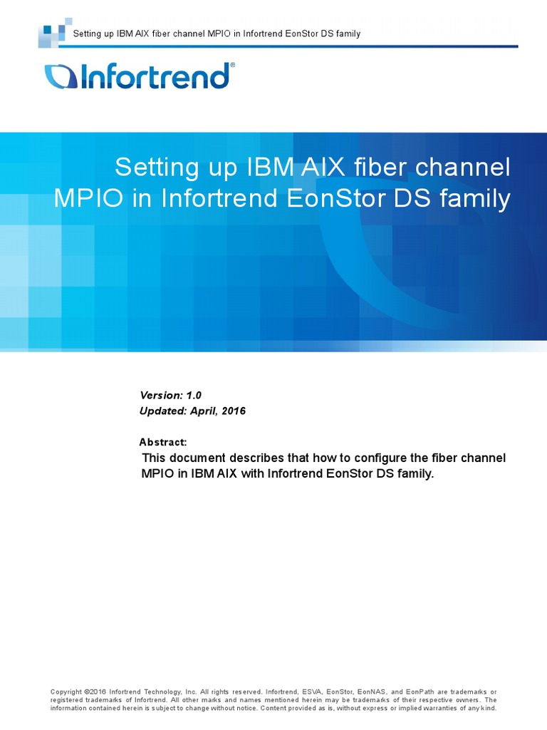 Setting Up IBM AIX Fiber Channel MPIO in Infortrend EonStor DS Family ...