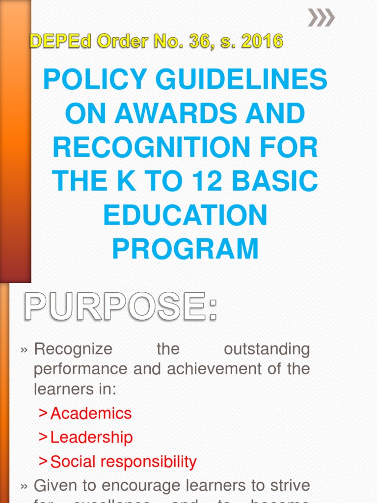 DEPEd-Order-No-36s.2016-summary-for-2018 - Copy.pptx | Motivation ...