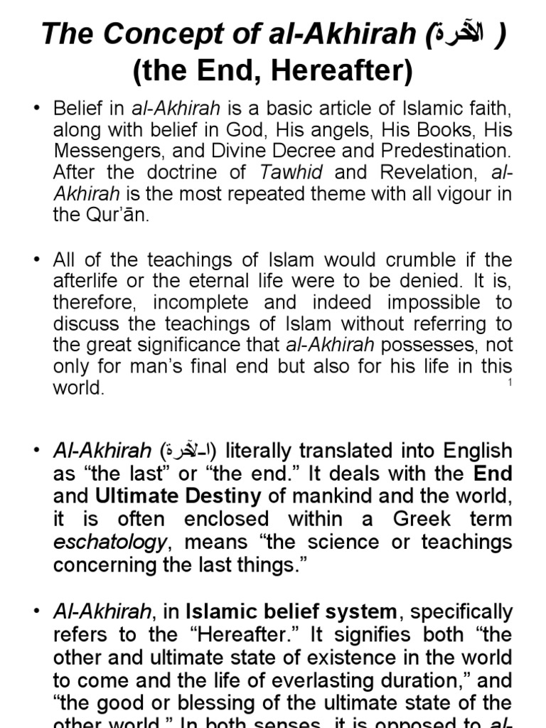 Understanding al-Akhirah in Islam | PDF | Afterlife | Last Judgment