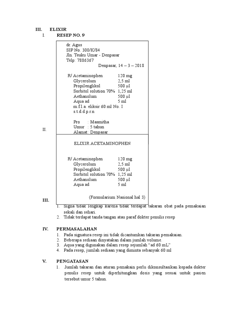 Resep Praktikum Farmasetika | PDF