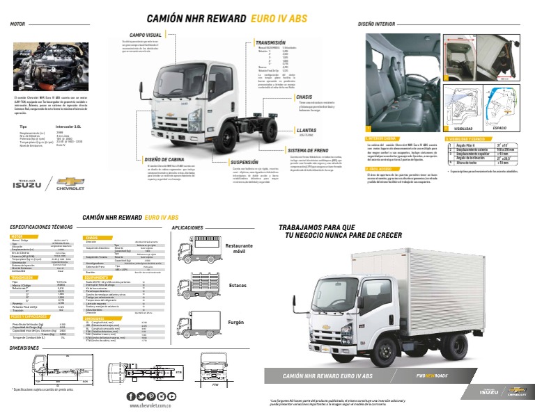Ficha Tecnica Camion NHR | Camión | Suspensión (Vehículo)