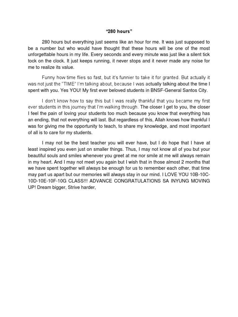 280 Hours | PDF