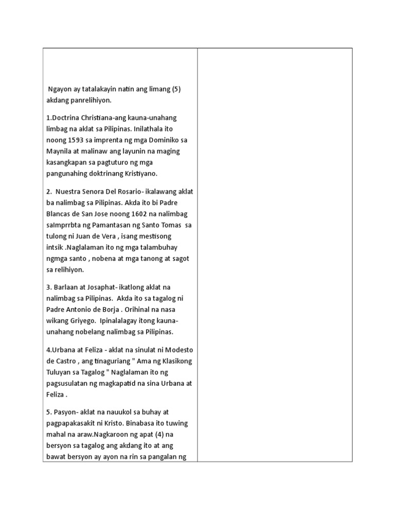 Akdang Panrelihiyon | PDF