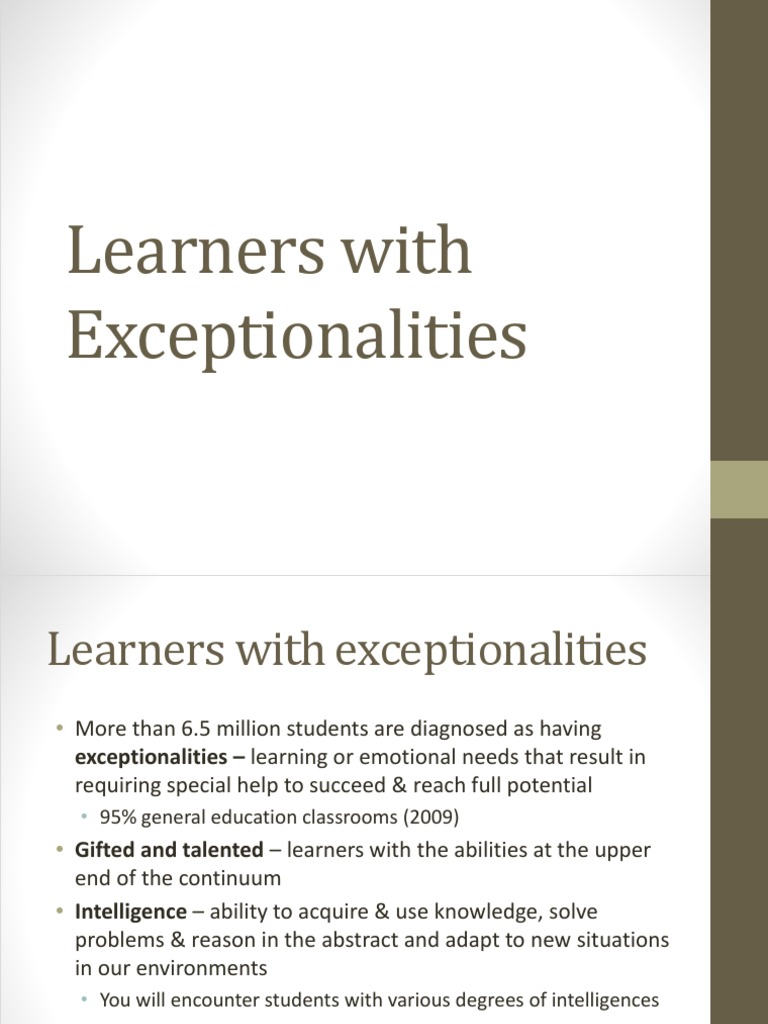 Learners With Exceptionalities-0 | PDF | Individualized Education ...