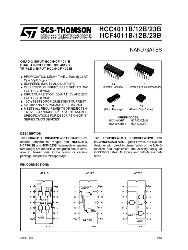4011 | Download Free PDF | Cmos | Integrated Circuit
