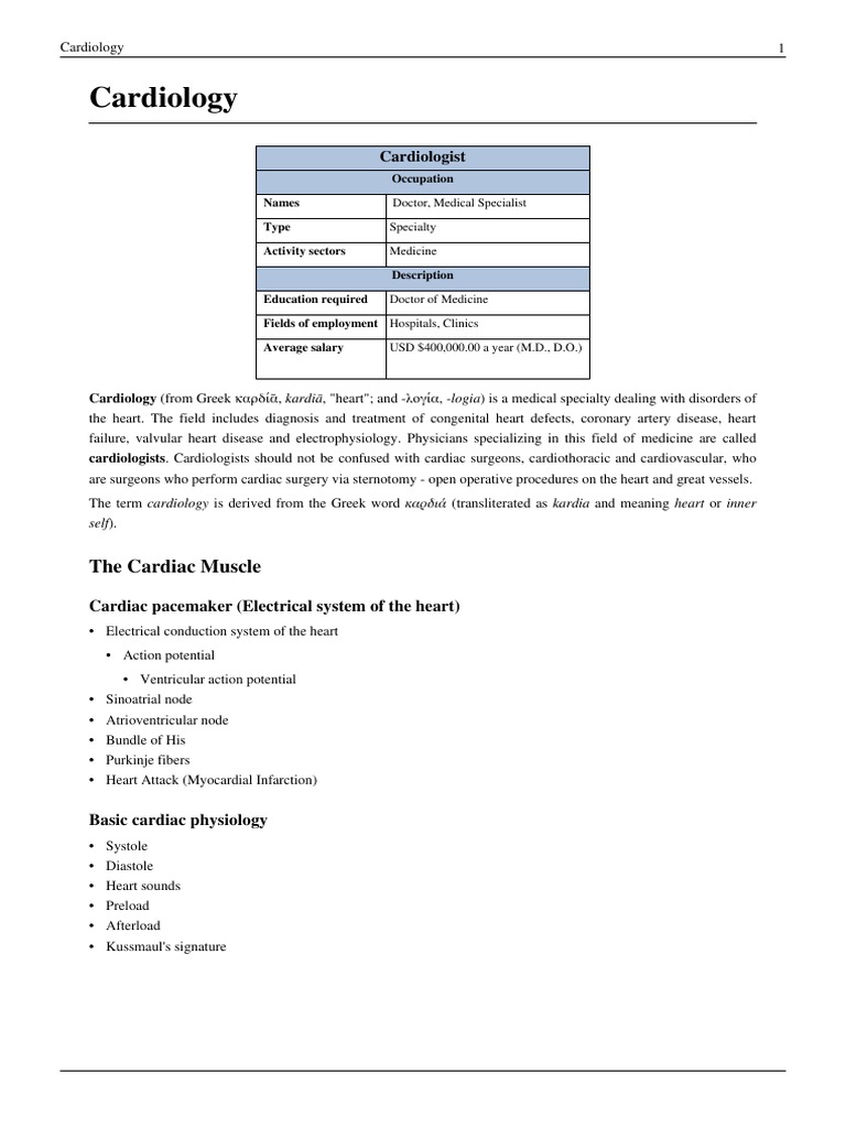 Cardiology PDF | PDF | Cardiology | Heart