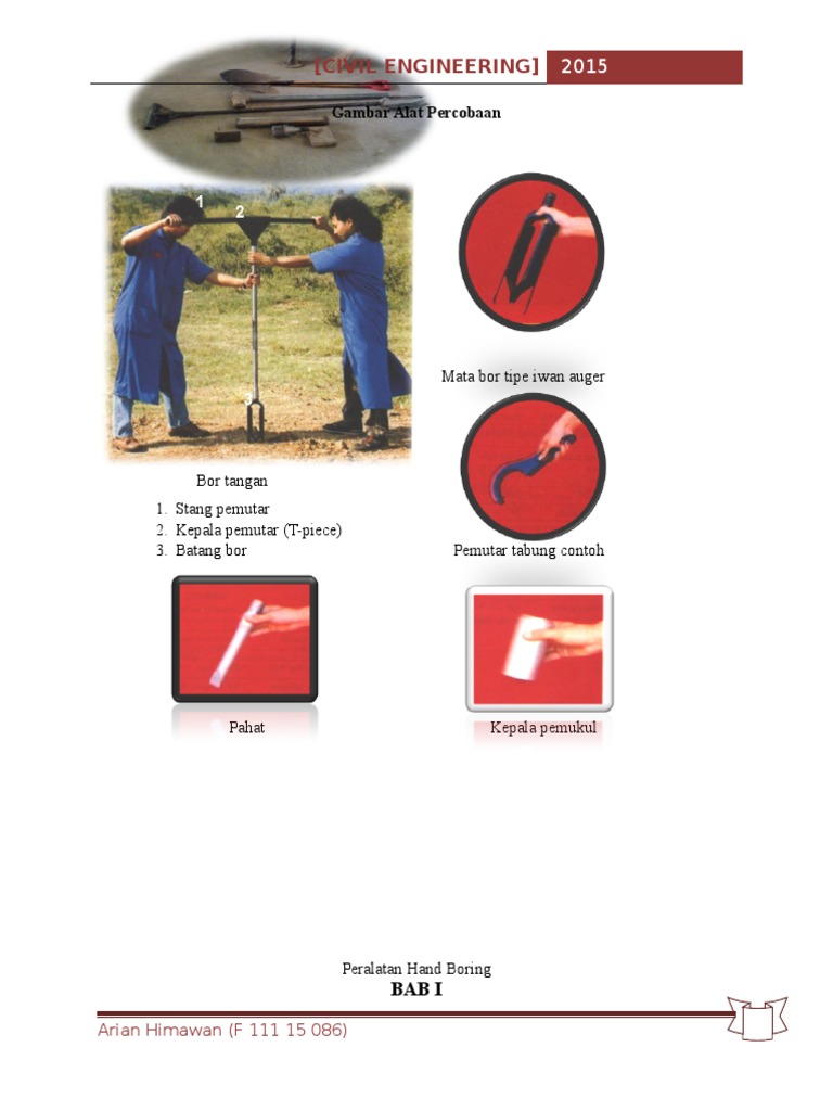 Alat dan Metode Hand Boring Tanah | PDF