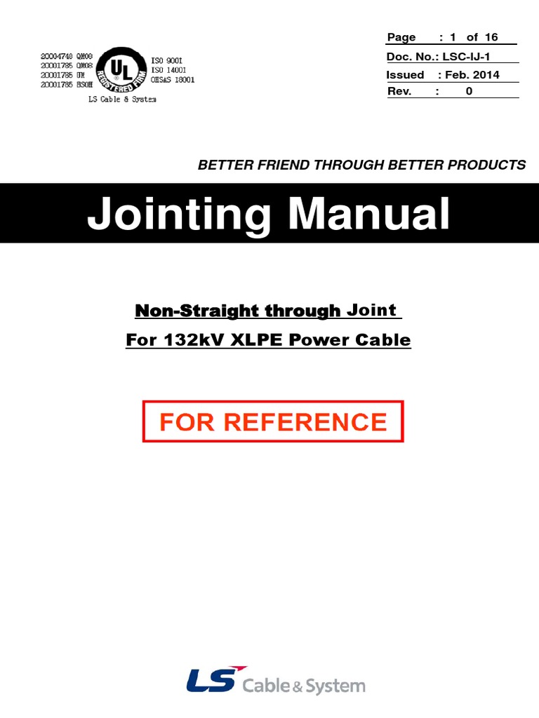XLPE Cable Jointing Manual | PDF | Insulator (Electricity) | Wire