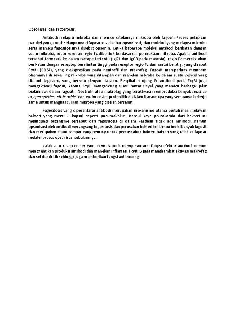 Opsonisasi Dan Fagositosis | PDF
