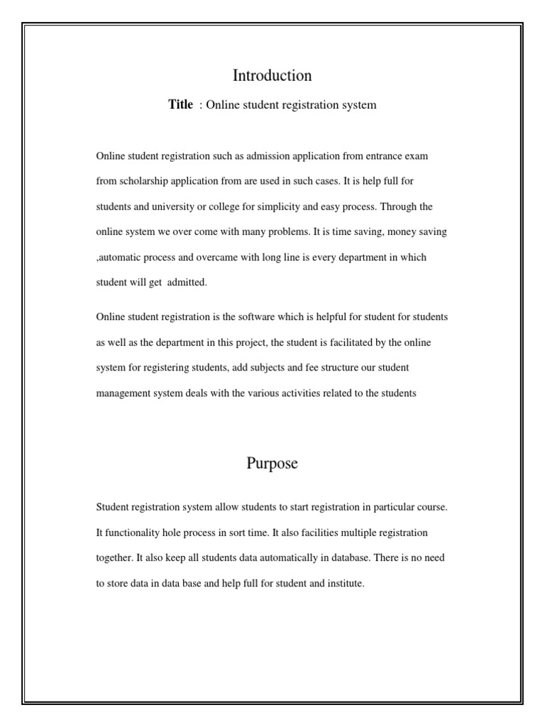 Title: Online Student Registration System | PDF | Html | Databases