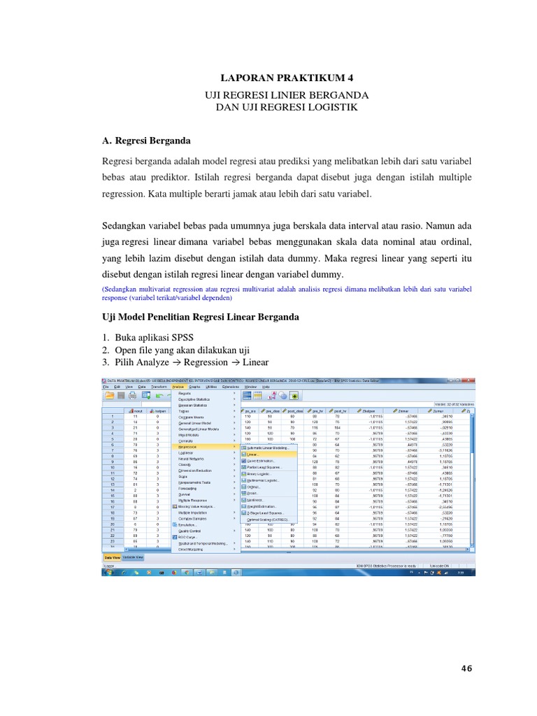 Uji Regresi Linier Berganda | PDF