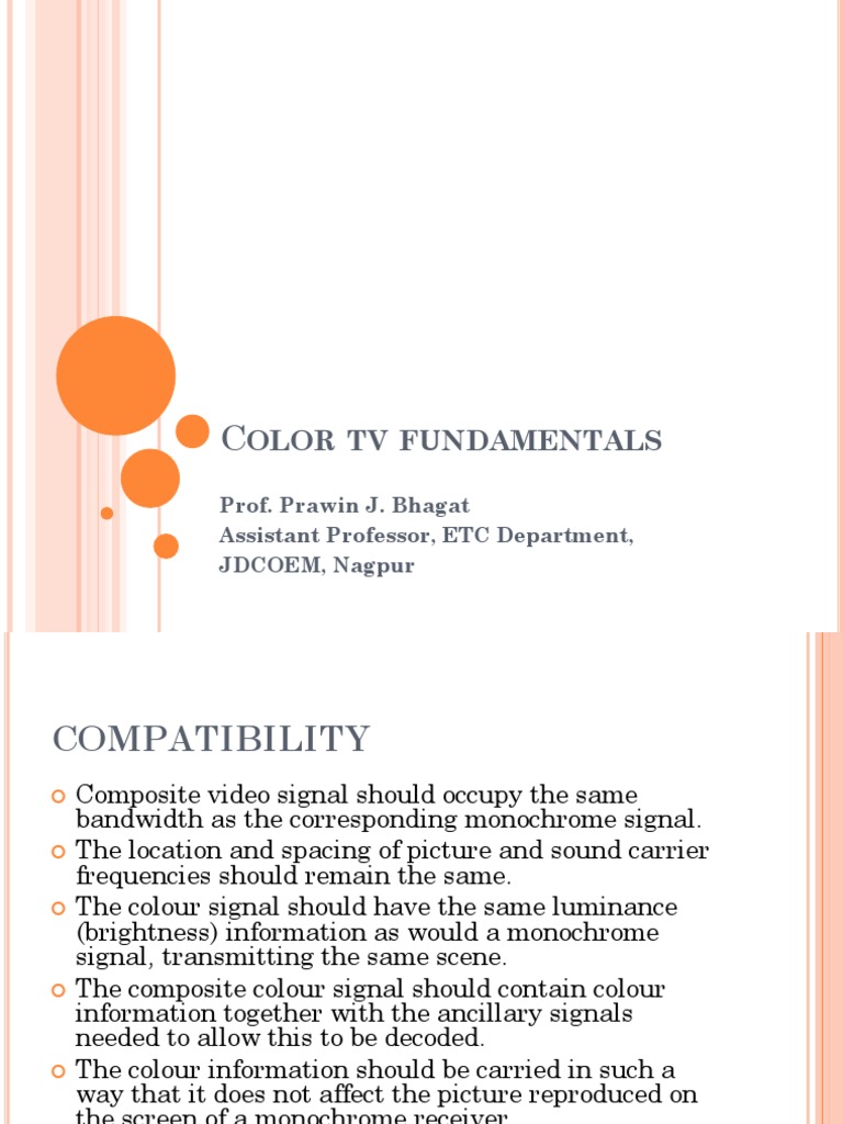 Color TV Fundamentals | PDF | Color | Telecommunications Engineering