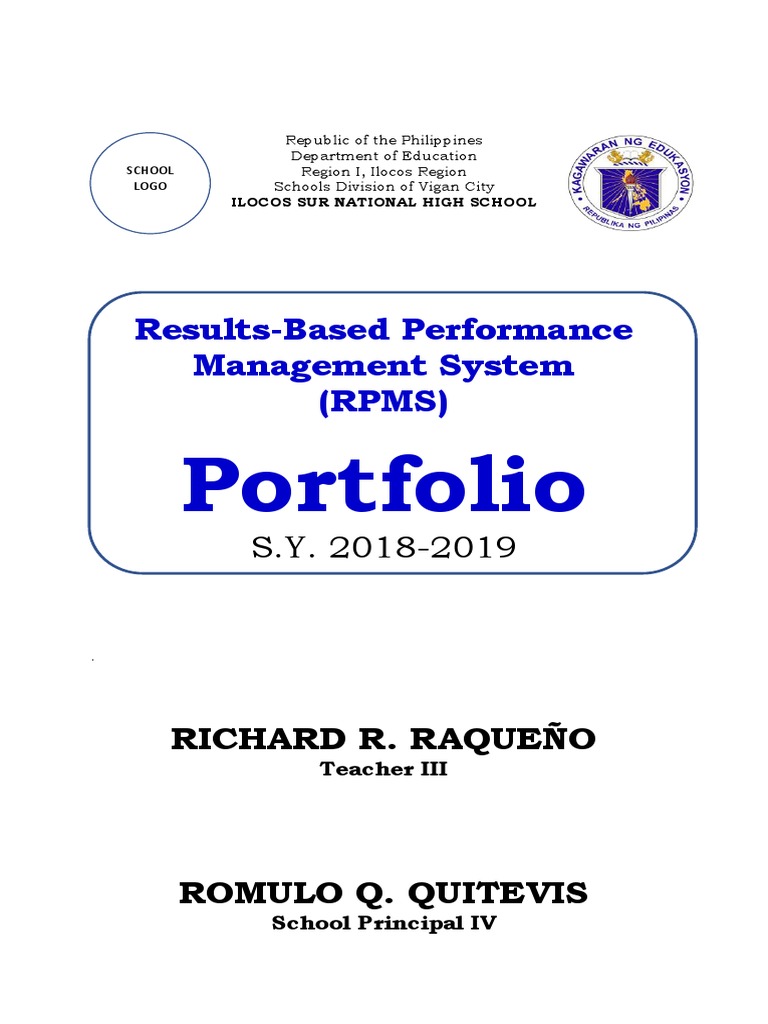 RPMS Portfolio Design for Teachers | PDF | Teachers | Curriculum