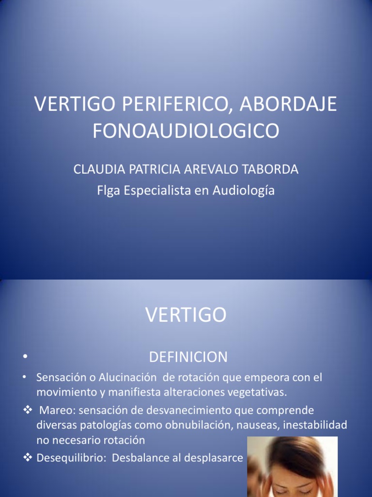 Abordaje Fonoaudiológico del Vértigo Periférico | PDF | Vértigo ...