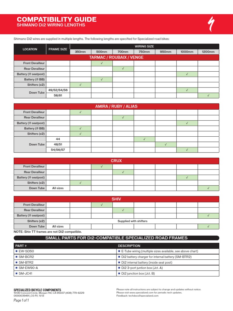 Di2 Chart | PDF | Vehicles | Vehicle Parts
