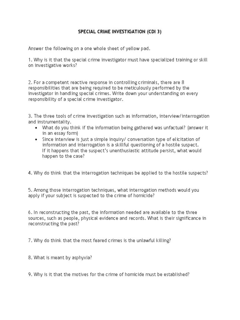 Special Crime Investigation | PDF