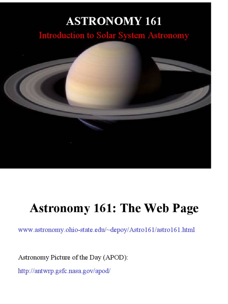 Astronomy 161: Introduction To Solar System Astronomy | Download Free ...