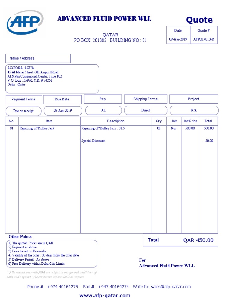 Advanced Fluid Power WLL | PDF