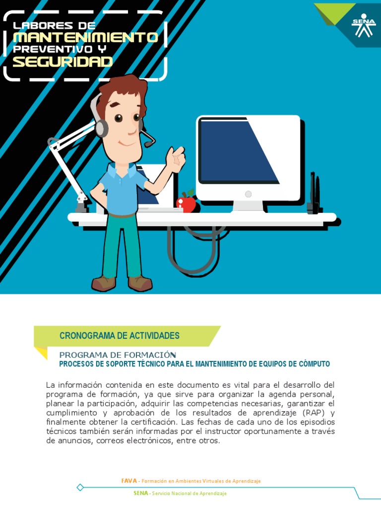 Cronograma-Procesos de Soporte Tecnico para El Mantenimiento de Equipos de Computo (Para ...
